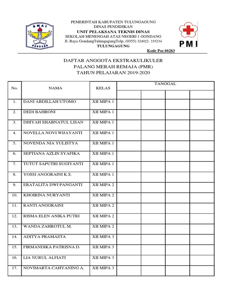Absen PMR Smaga | PDF