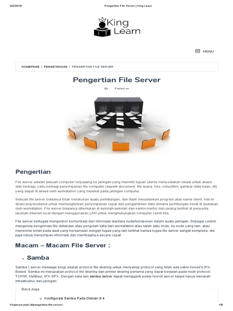 Pengertian dan Fungsi File Server | PDF