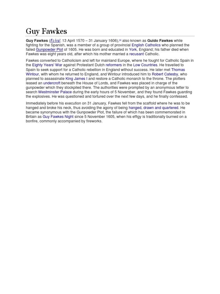 Guy Fawkes | PDF | History
