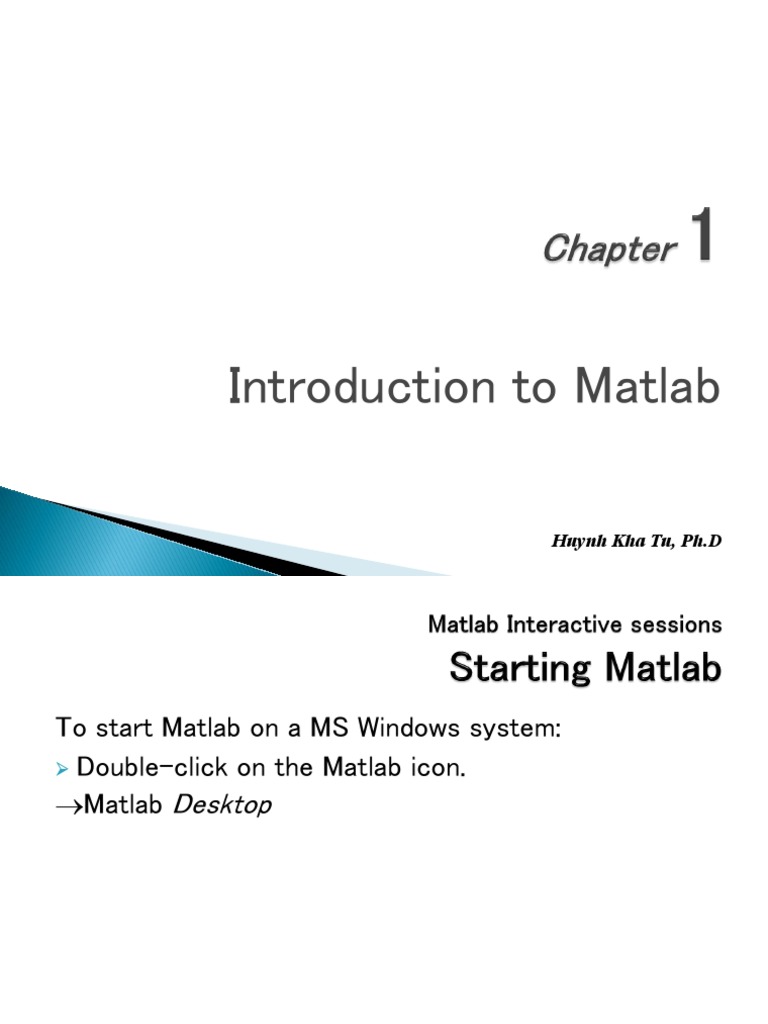 Chapter 1 Matlab Pdf Matlab Variable Computer Science