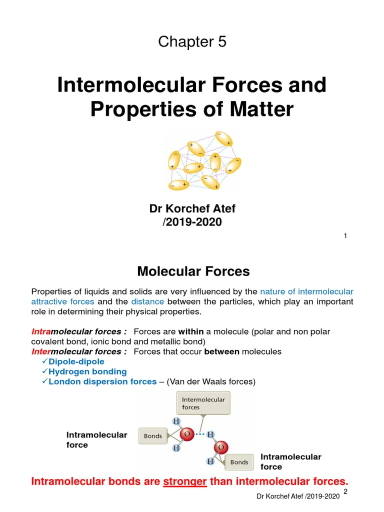 Intermolecular Forces and Intermolecular Forces and Properties of ...