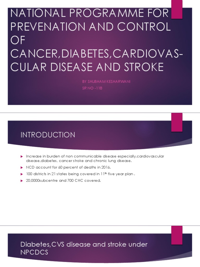 National Programme For Prevenation and Control of Cancer, Diabetes ...