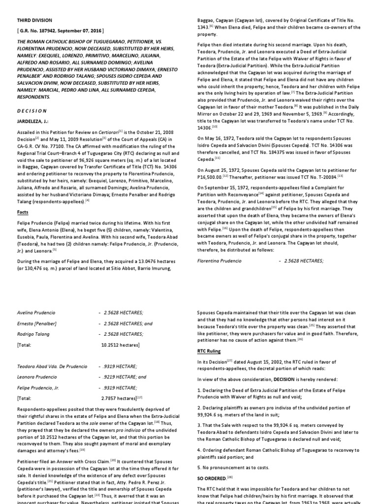 Will Case To Digest | PDF | Concurrent Estate | Deed