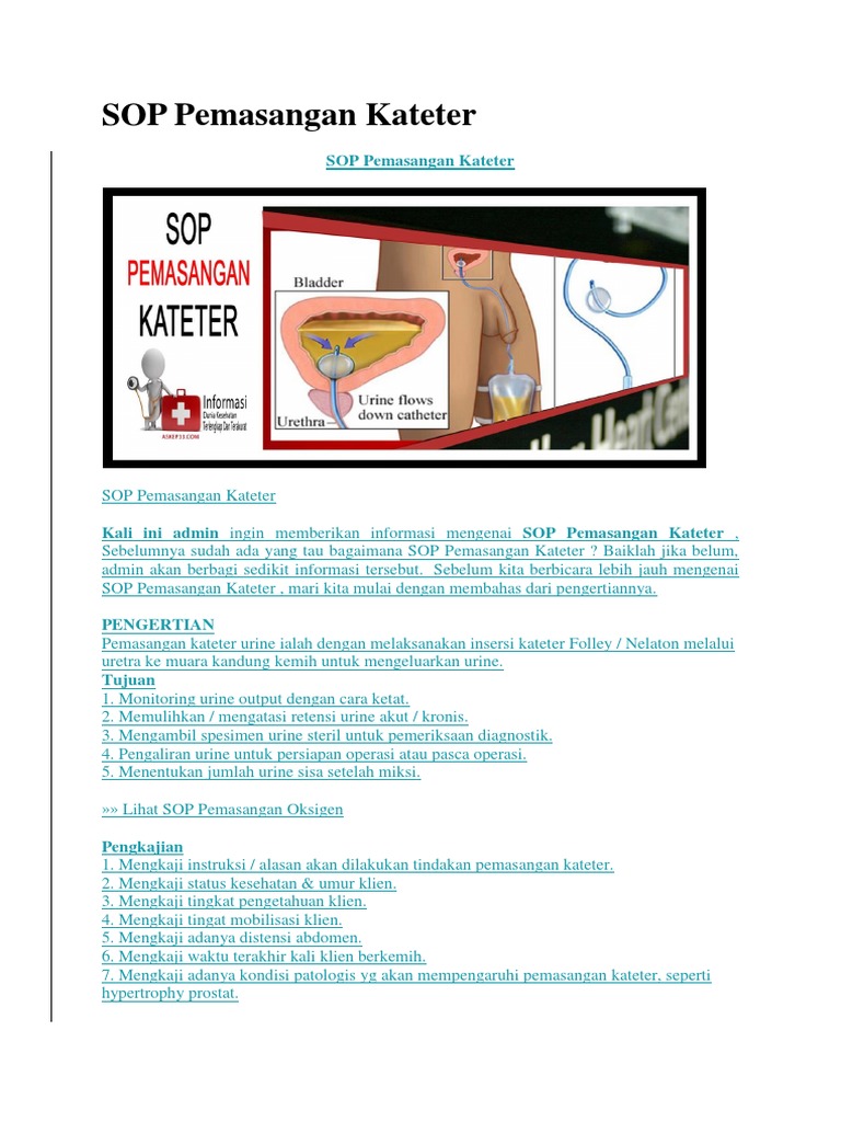 SOP Pemasangan Kateter 1 | PDF