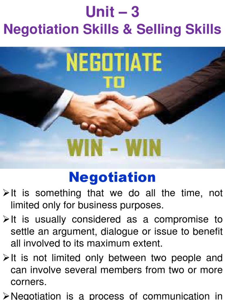 Negotiation Skills & Selling Skills | PDF | Negotiation | Sales