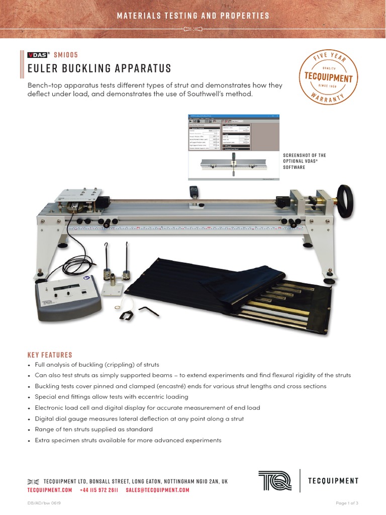 SM1005 Euler Buckling Datasheet PDF | PDF | Buckling | Bending
