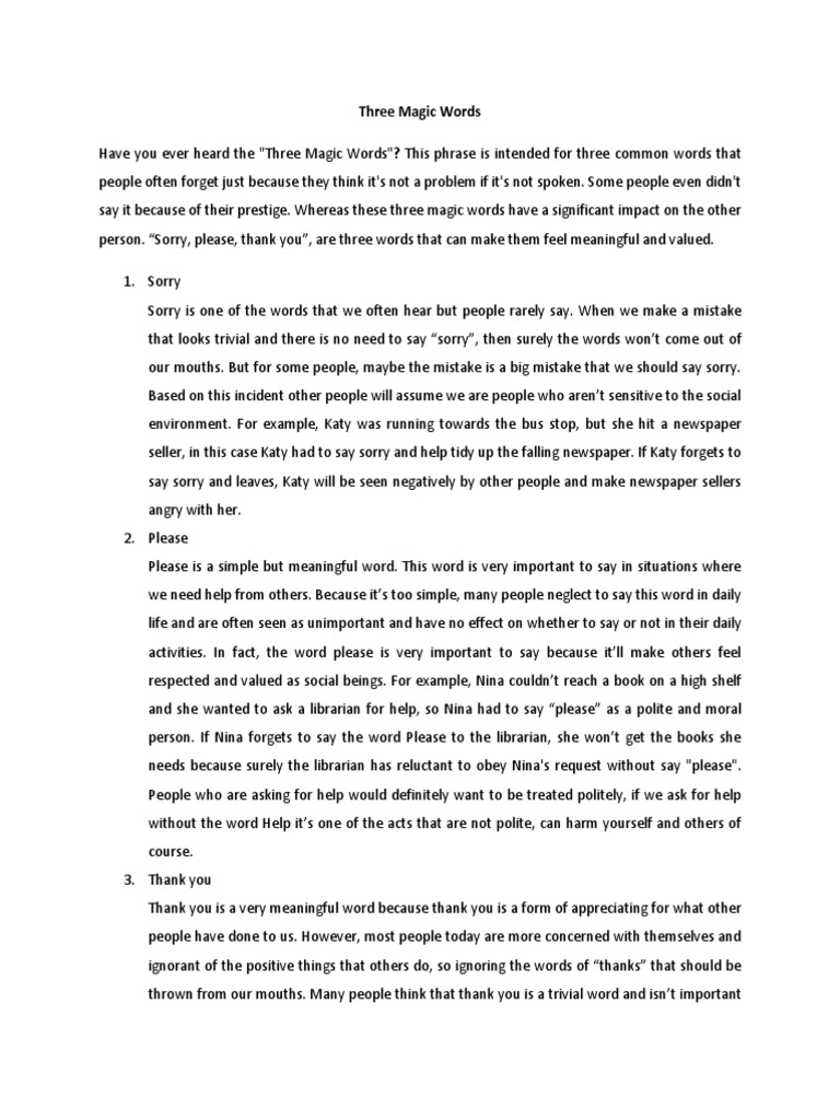 Three Magic Words | PDF