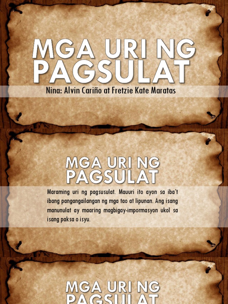 Mga Uri NG Pagsulat | PDF