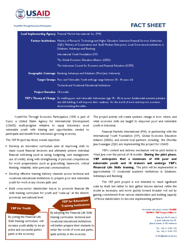 USAID YEP Project Fact Sheet 2017 | PDF | United States Agency For ...