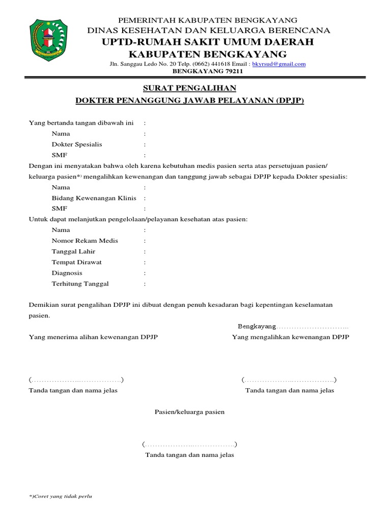 Surat Pengalihan DPJP | PDF