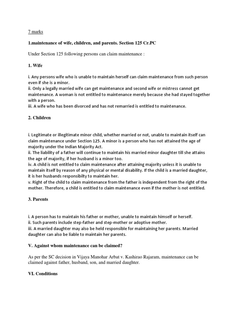 Maintainance under CrPC Section 125 | PDF | Bail | Prosecutor