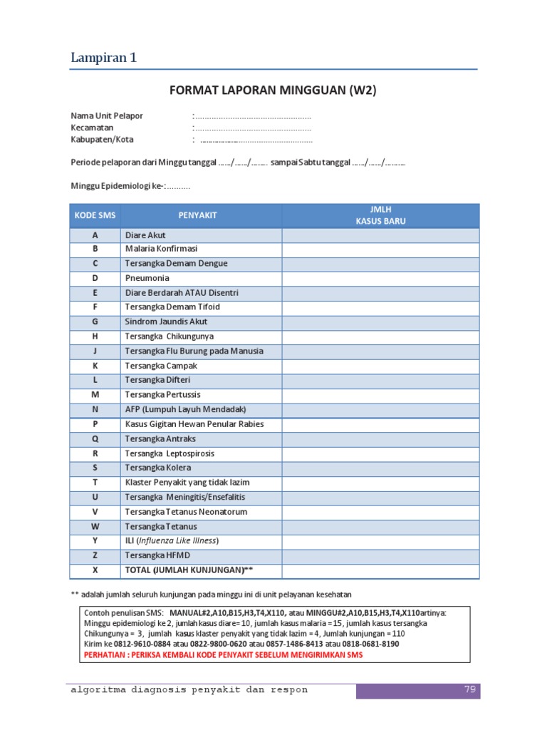 Format Laporan SKDR Mingguan Dan DO Penyakit - 31oct2019 PDF | PDF