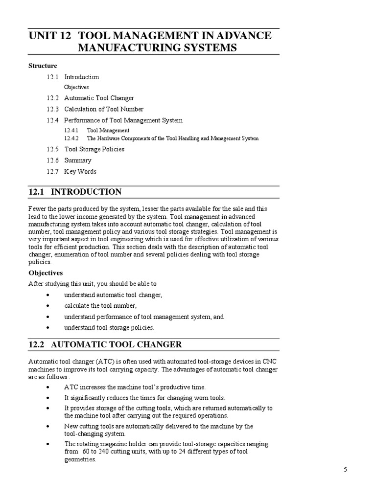 Tool Management in Advanced Manufacturing | PDF | Automation | Machines