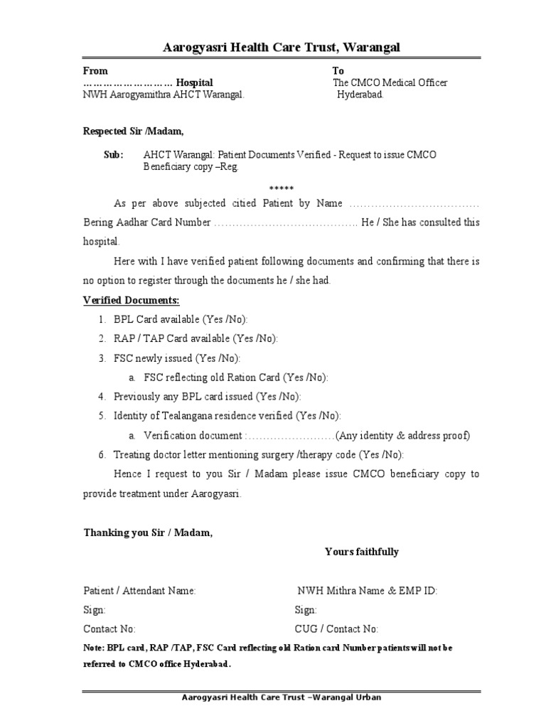Aarogyamithra Letter to CMCO MO (1)