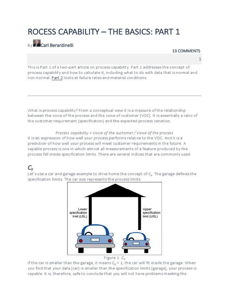 Rocess Capability - The Basics: Part 1: Carl Berardinelli | PDF