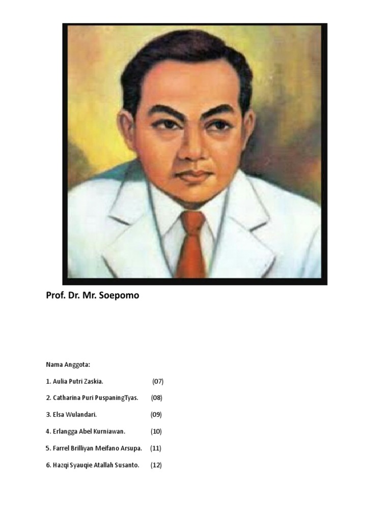 Prof. Dr. Mr. Soepomo. | PDF