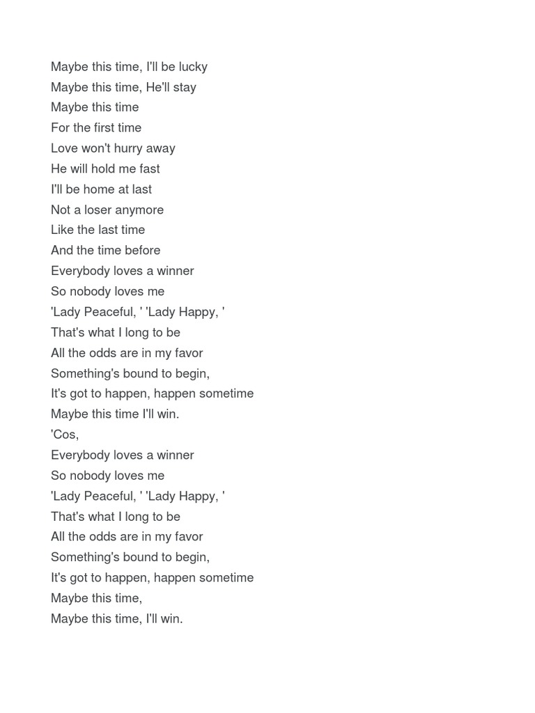 Maybe This Time | PDF