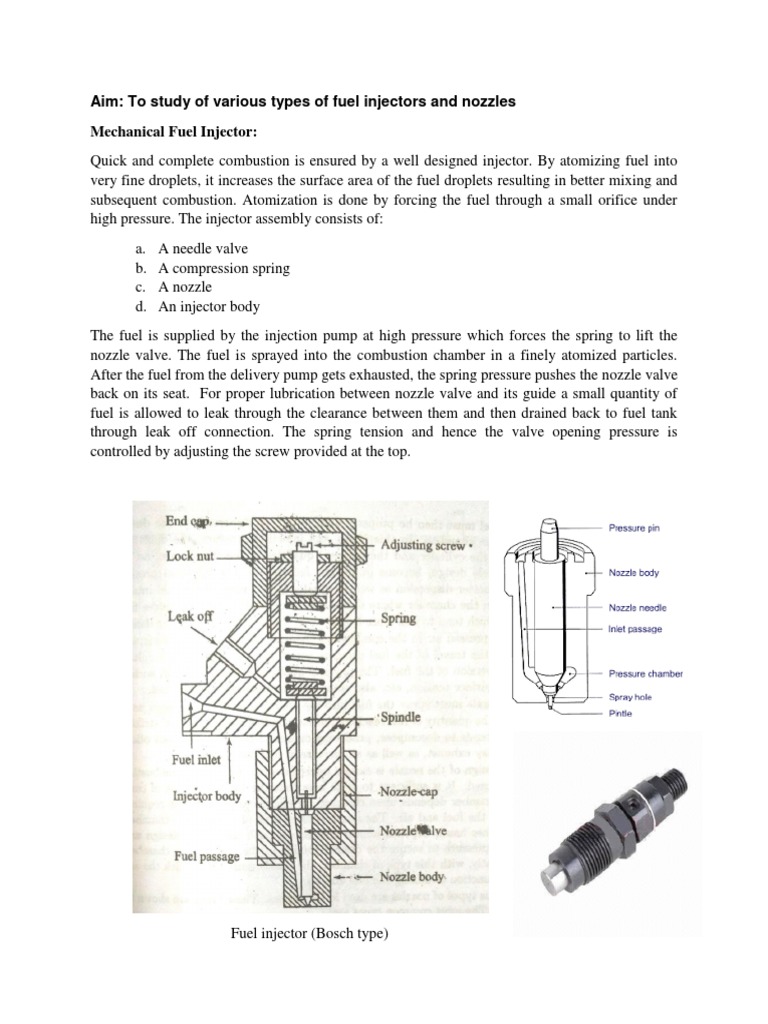 Fuel Injector and Nozzle Guide | PDF | Fuel Injection | Nozzle