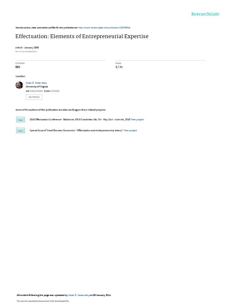 Effectuation Principles | PDF | Entrepreneurship | Cognition