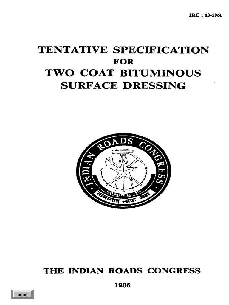 Tentative Specification Two Coat Bituminous Surface Dressing | PDF ...