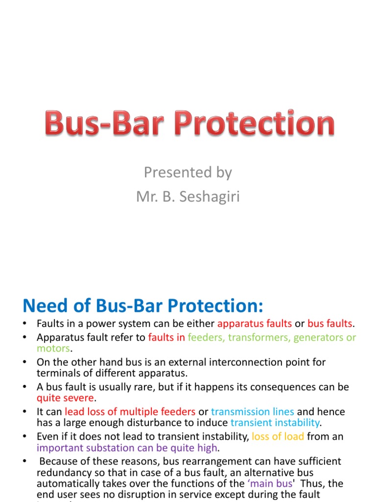 Bus-Bar Protection: High-Speed Protection for Power System Bus Faults ...