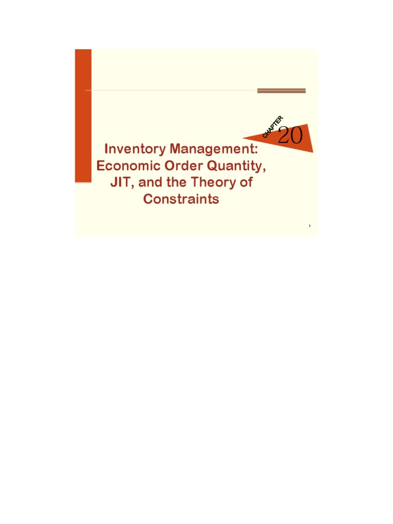 Inventory Management | PDF | Mathematical Optimization | Linear Programming