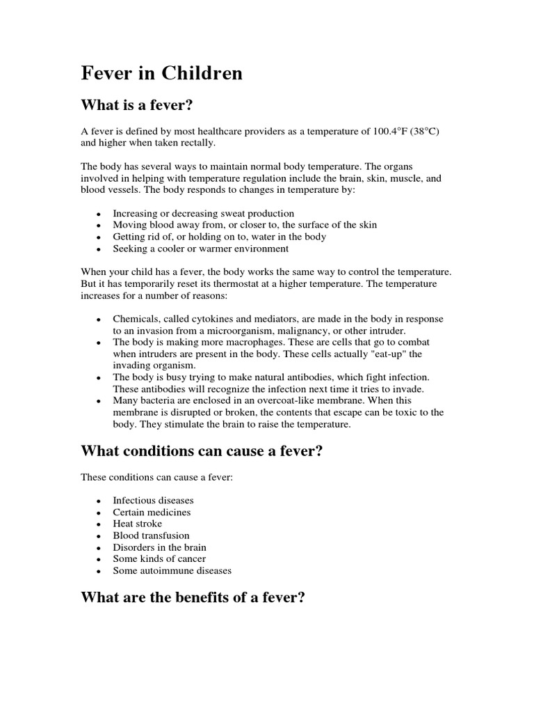 Fever in Children | PDF | Fever | Clinical Medicine