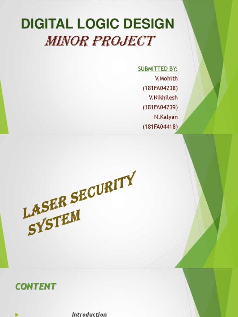 DLD Minor Project (Laser Security System) | PDF | Security Alarm | Systems Engineering