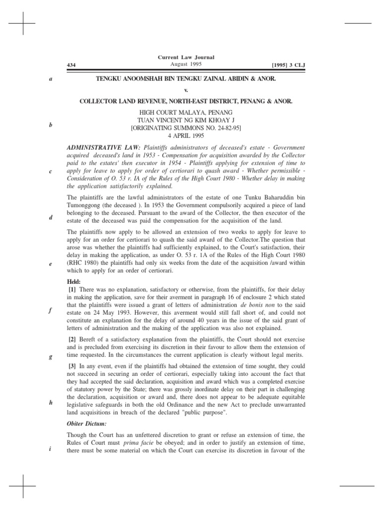 CLJ 1995 3 434 JLDSSMK | PDF | Certiorari | Jurisdiction