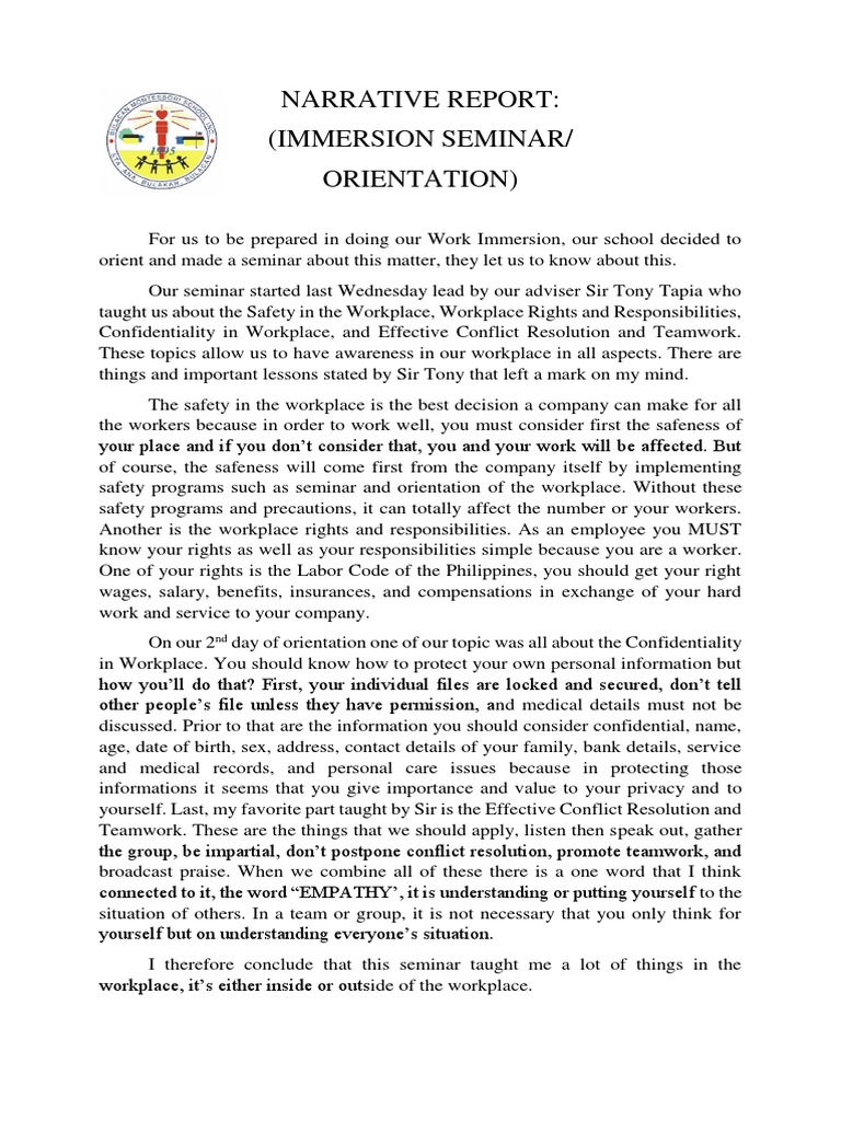 Narrative Report | PDF | Employment | Entrepreneurship