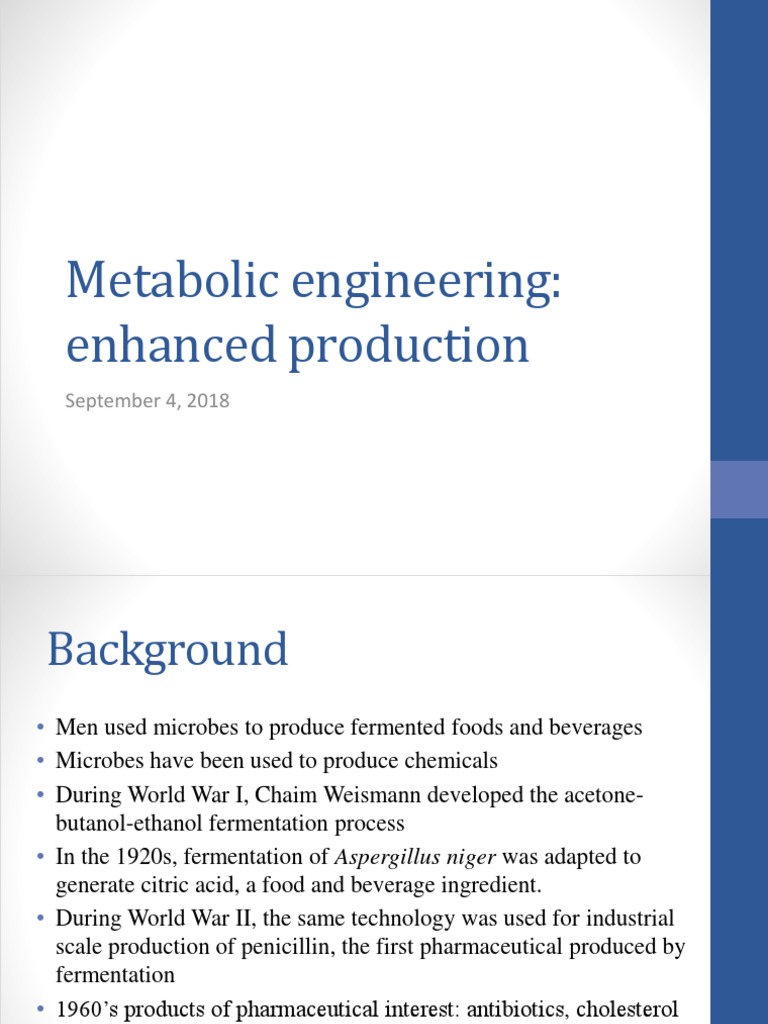 Metabolic Engineering for Industrial Products | PDF | Metabolism | Gene