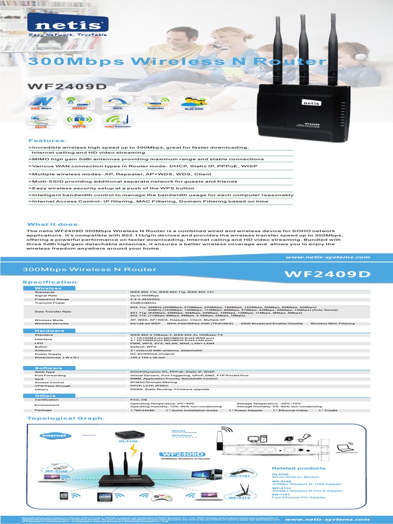 WF2409D DataSheet | PDF | Wireless Lan | Wi Fi
