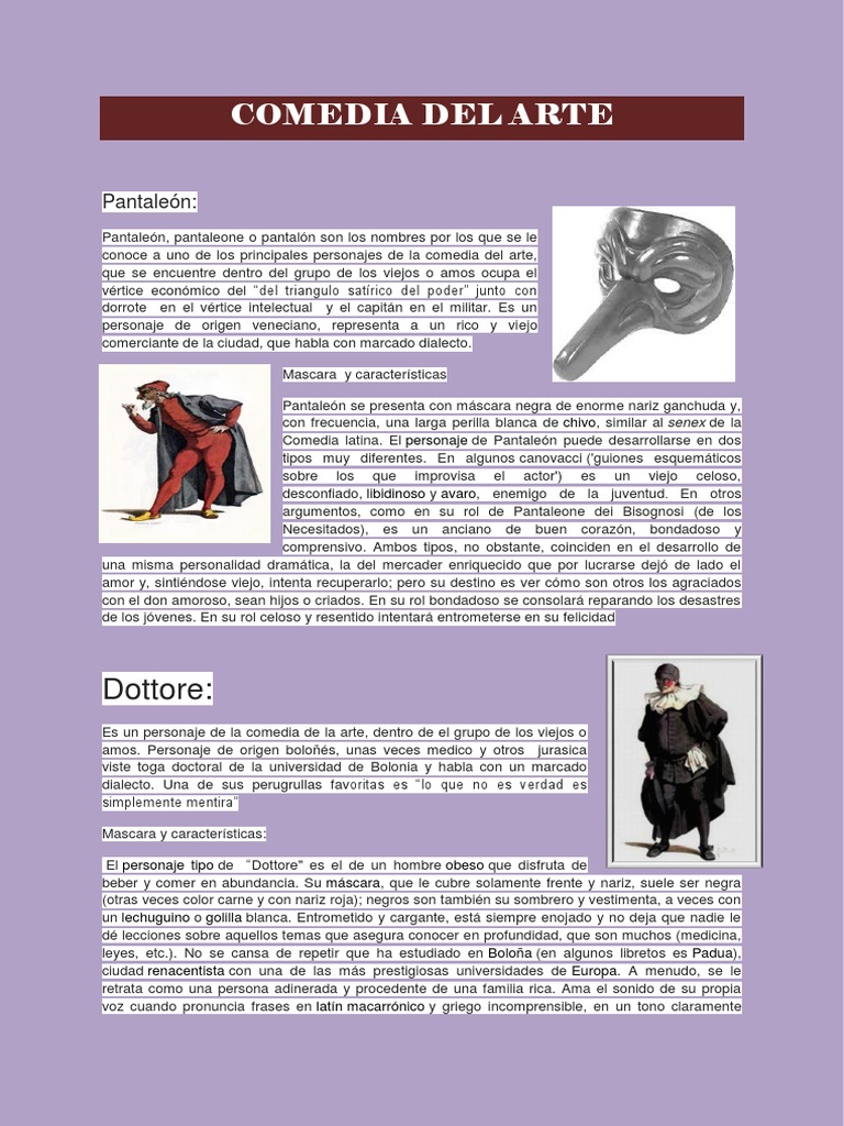 Comedia Del Arte | Descargar gratis PDF | Commedia Dell'arte | Teatro