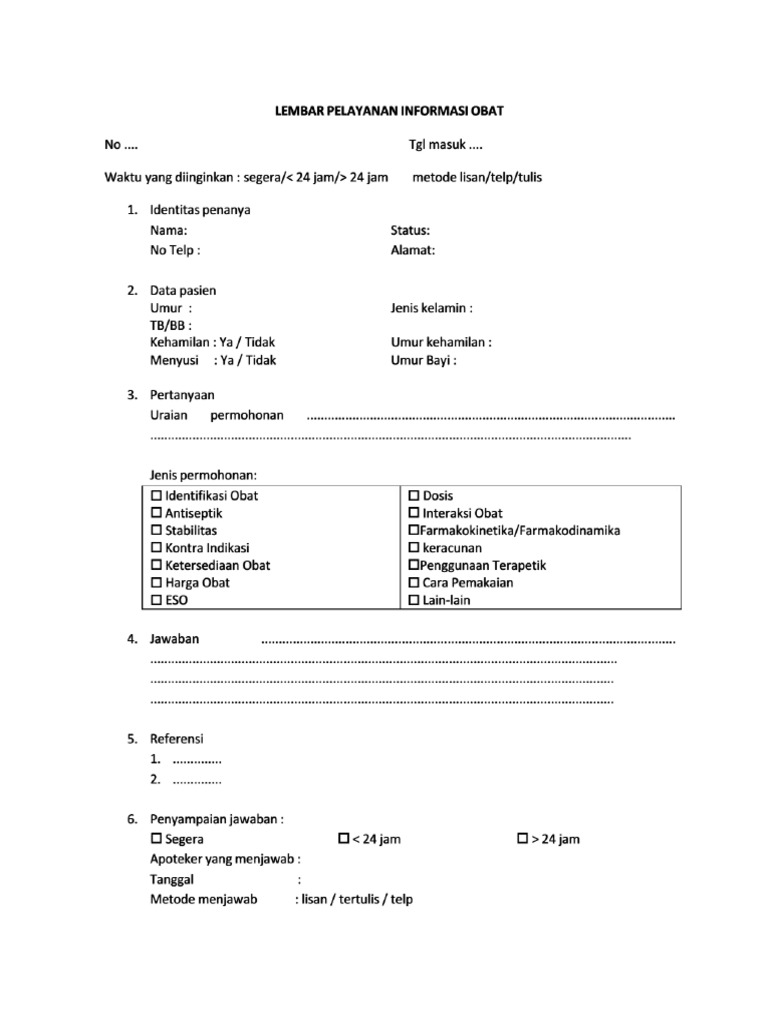 Form Lembar PIO | PDF