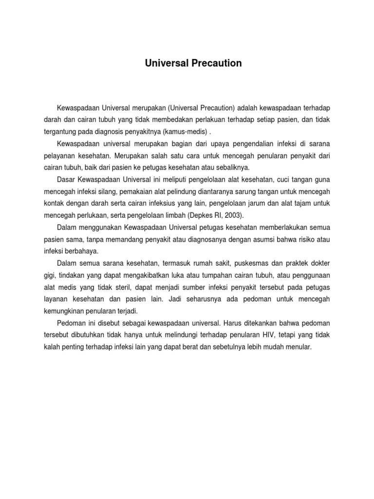 Universal Precaution | PDF