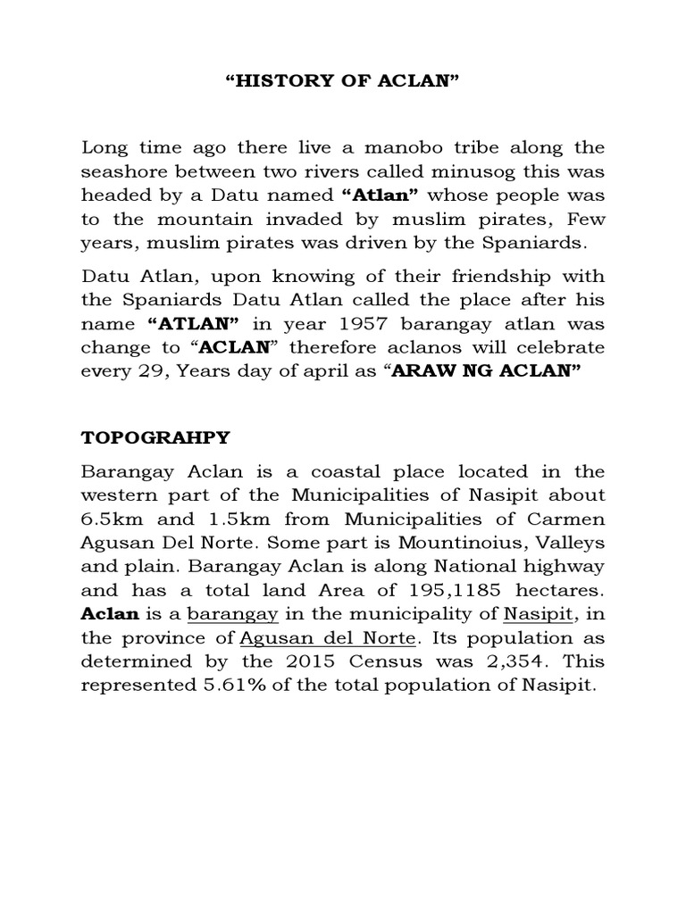 History of Aclan | PDF | Foods | Asian Cuisine