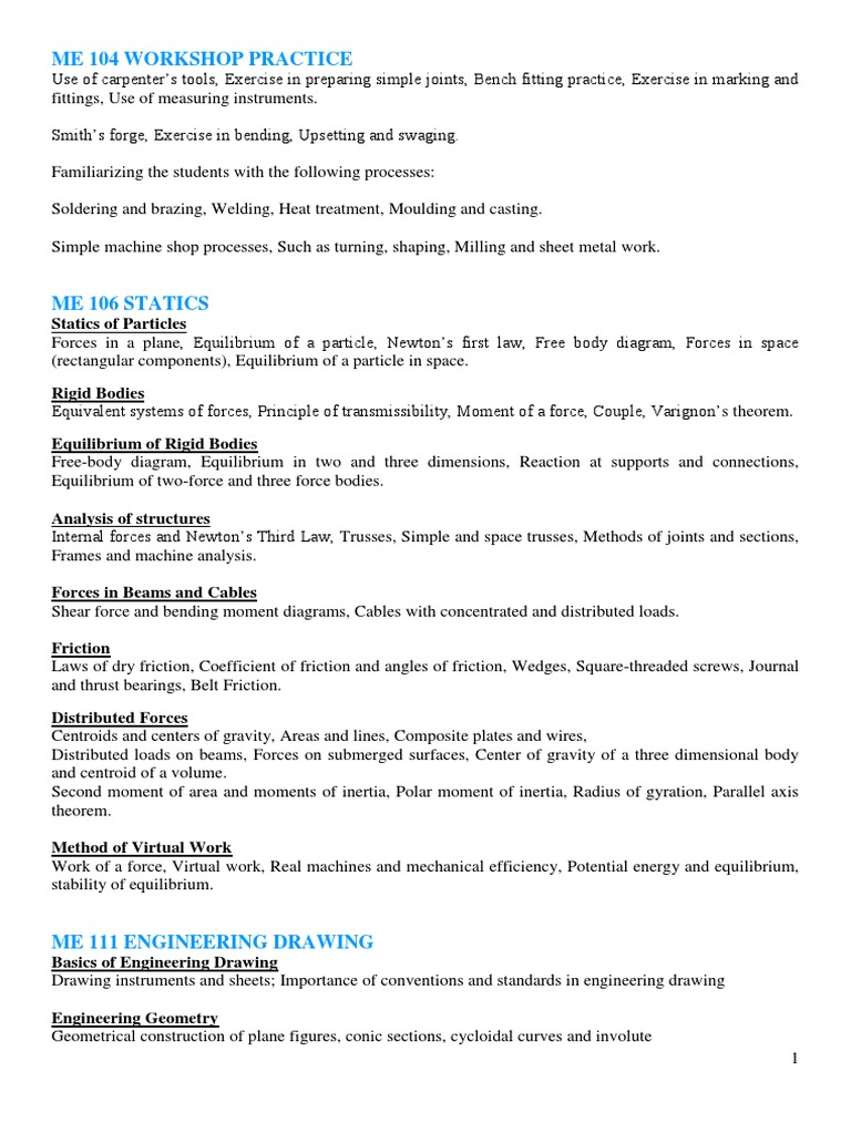 Ned University Mechanical Course Outline | PDF | Fluid Dynamics ...