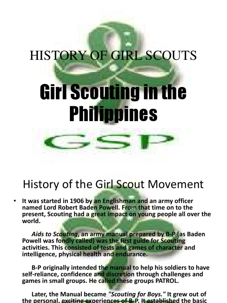 History of Girl Scouts: Girl Scouting in The Philippines | PDF | Scouting | Youth Organizations