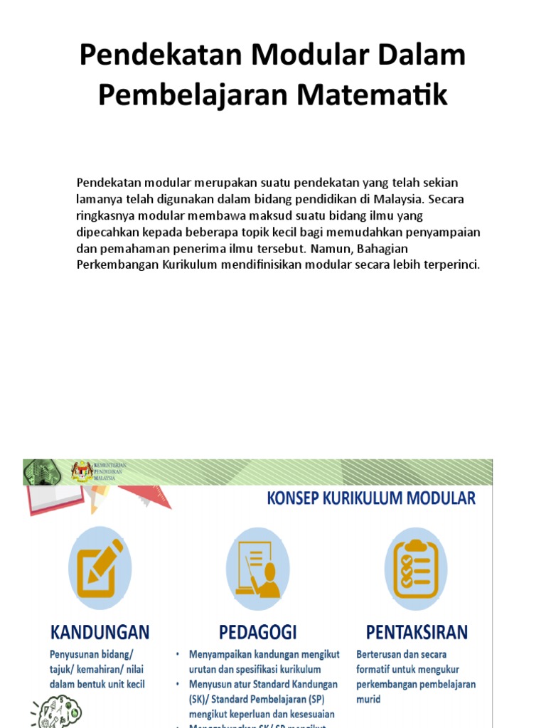 Pendekatan Modular Dalam Pembelajaran Matematik | PDF