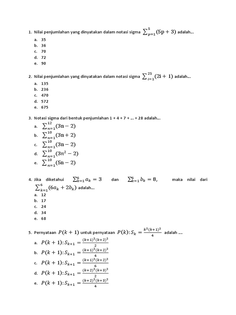 Contoh Soal Matematika Wajib | PDF