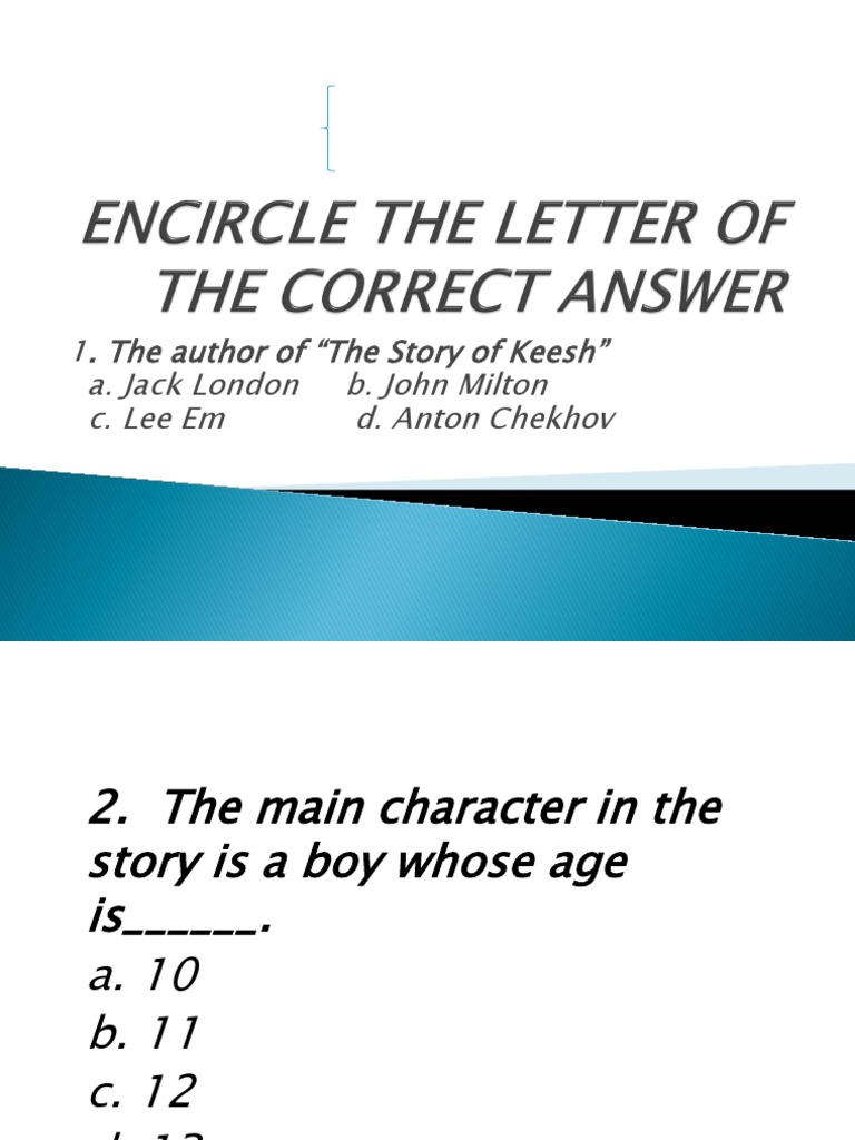 "Keesh Story Quiz and Analysis" | PDF | Travel | Young Adult