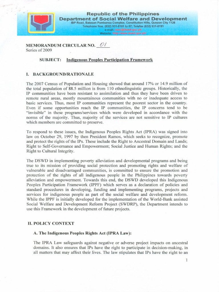 Indigenous Peoples Participation Framework: Ensuring Meaningful ...