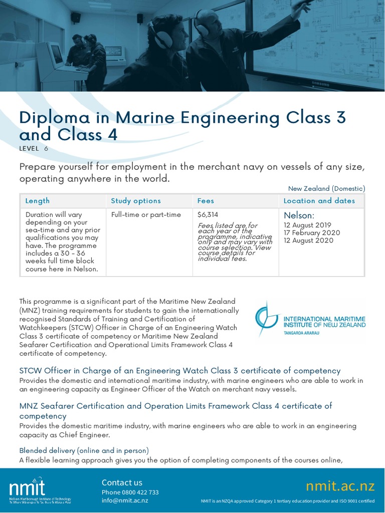 Diploma in Marine Engineering Class 3 Diploma in Marine Engineering ...