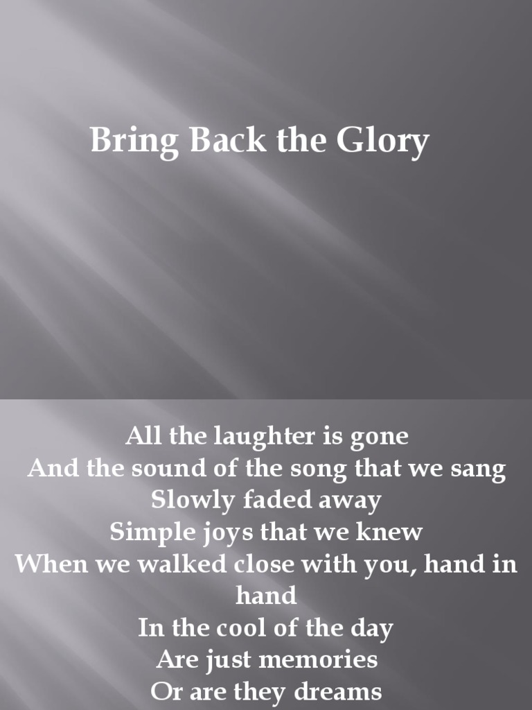 Bring Back The Glory | PDF