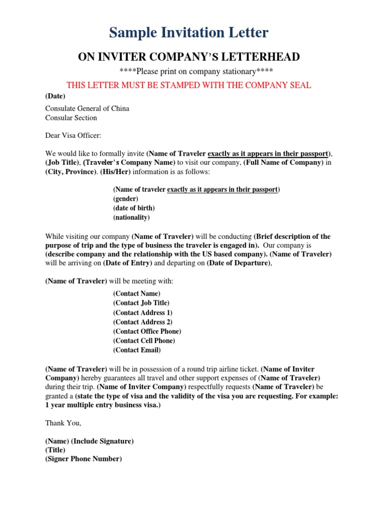 Sample Business Invitation Letter | PDF