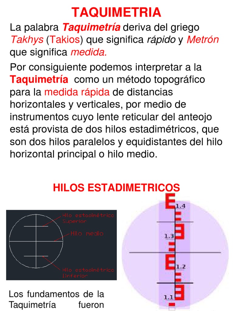 Introducción a la Taquimetría Topográfica | PDF | Óptica | Observación ...