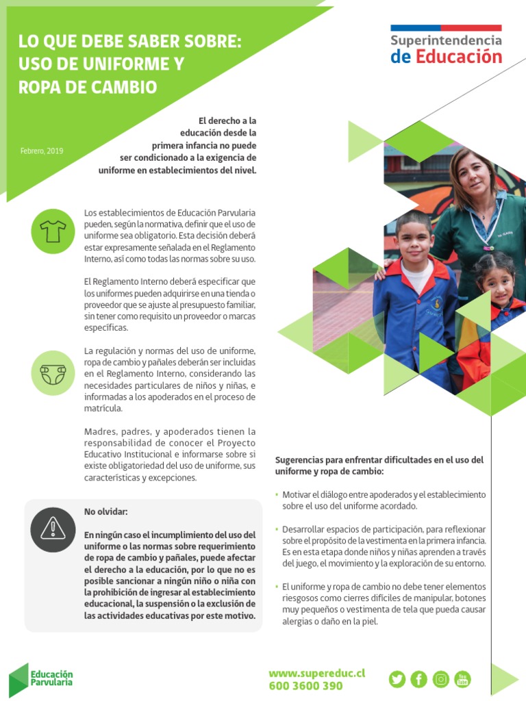 Ed Parvularia Uniforme Ropa de Cambio | PDF | Educación de la primera ...