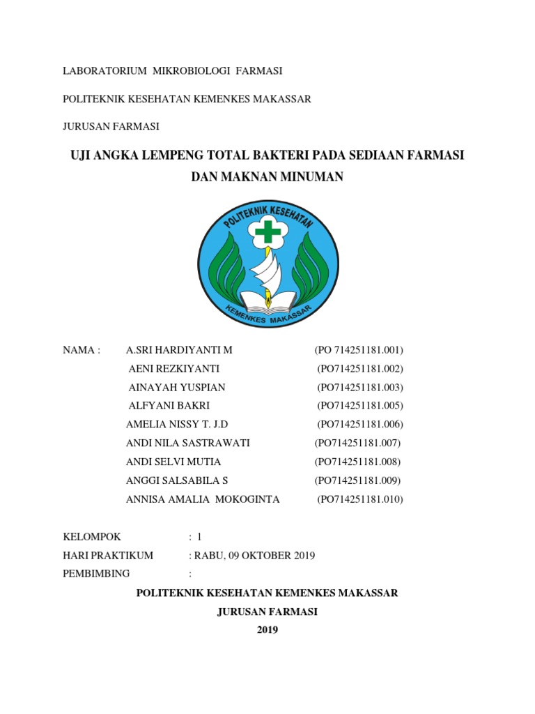 Mikrobiologi Farmasi Uji Alt Bakteri Pada Sediaan Farmasi Dan Makanan ...
