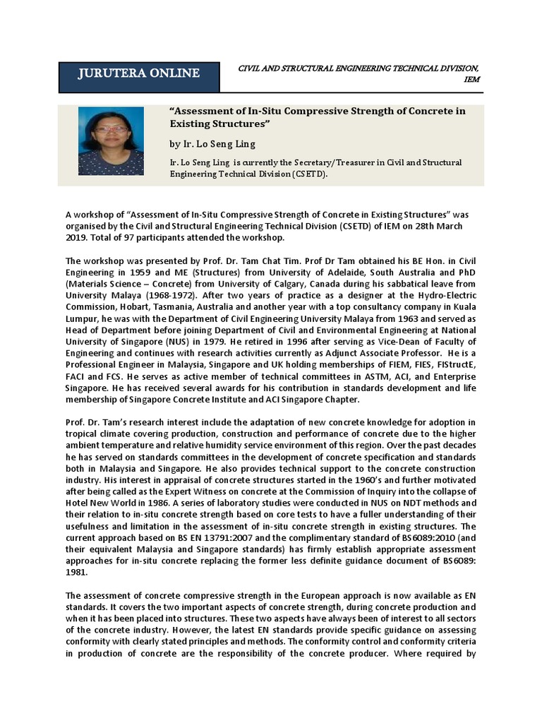 In-Situ Concrete Strength Assessment Guide | PDF | In Situ ...