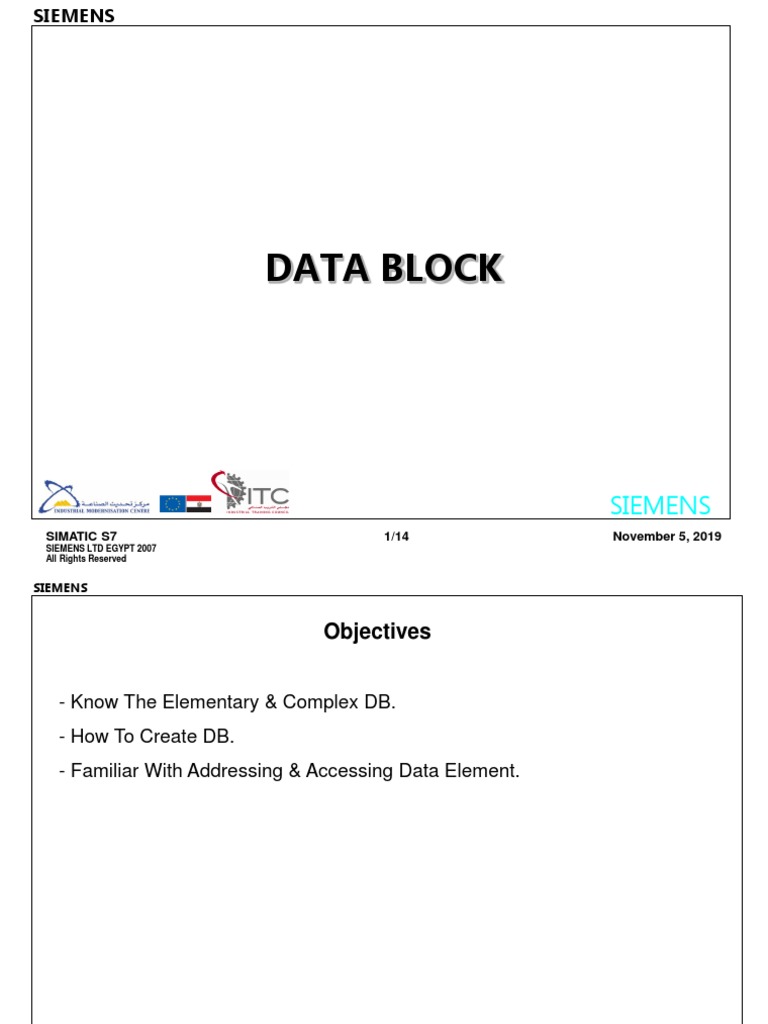 Data Block: Siemens | PDF | Data Type | Array Data Structure